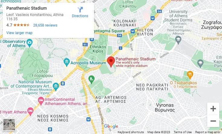 Ancient Olympic Stadium Map Tour Olympia, The Site Of The First